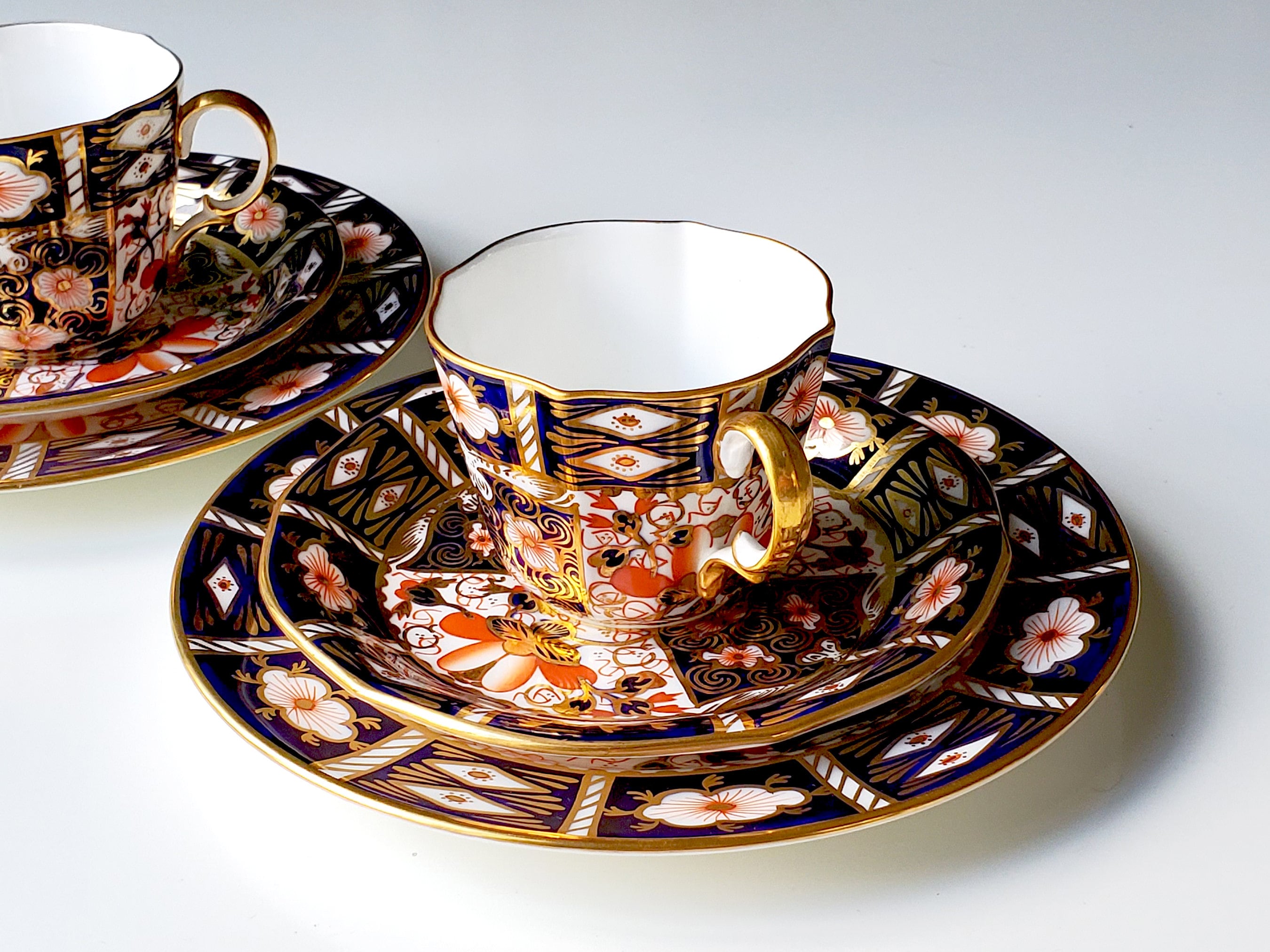 1920s Royal Crown Derby Traditional Imari Tea Cup Saucer Dessert Pie ...