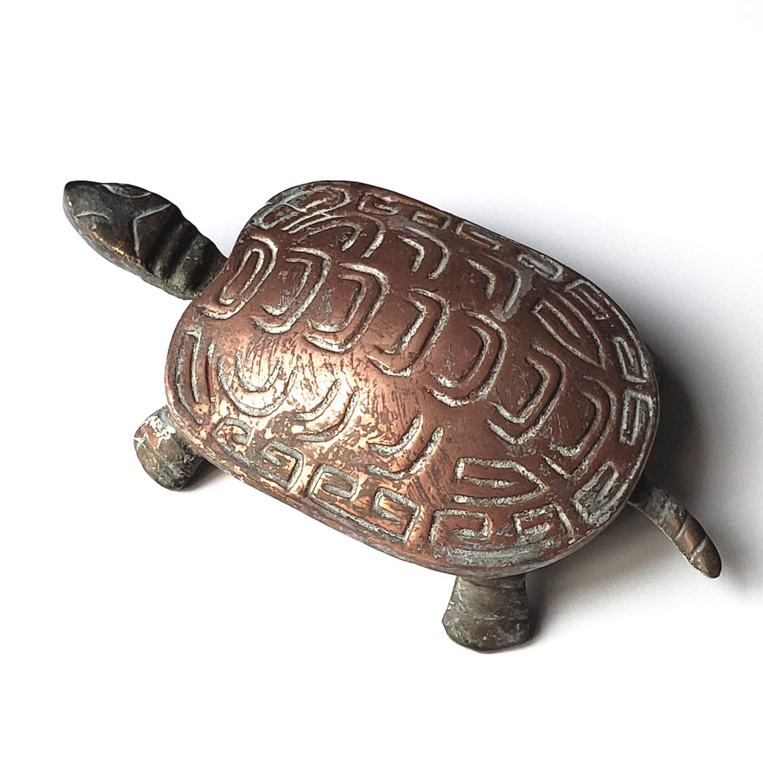 1950s Chunky Solid Brass Turtle Treasure Box - Etsy