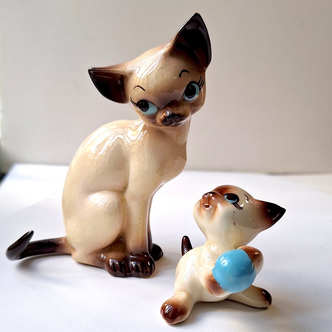 Freeman-mcfarlin Siamese Cat Pair 1950s - Etsy