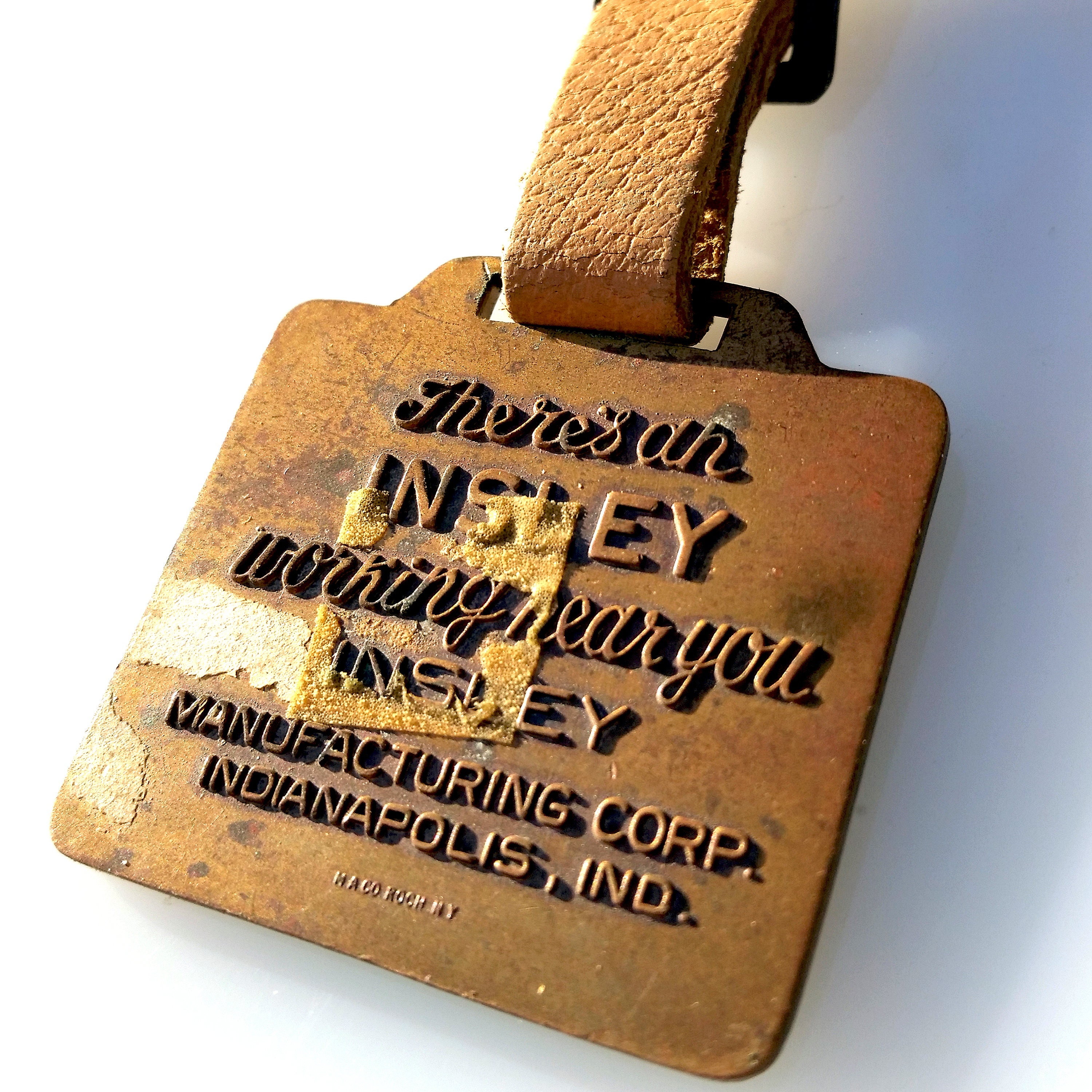 Insley Manufacturing Corp Advertisement Watch Fob Indianapolis Indiana ...
