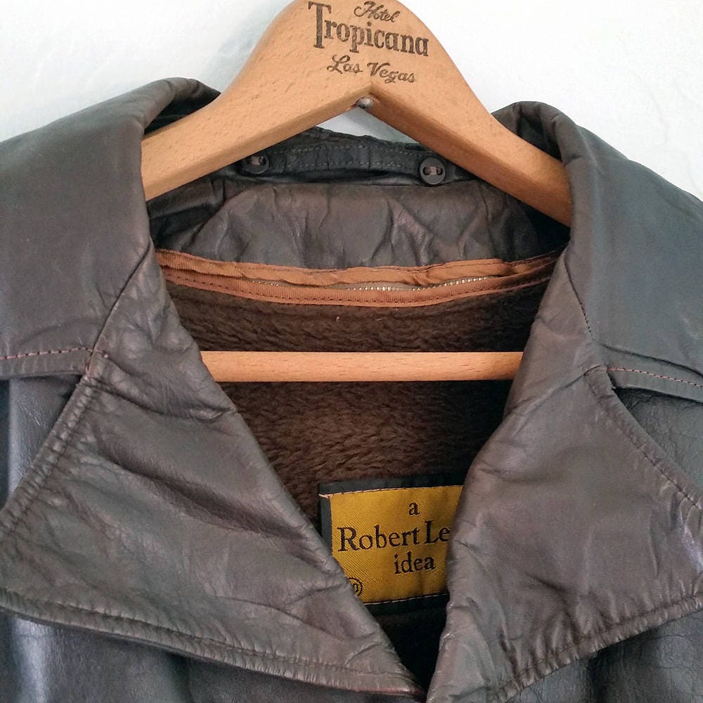 Vintage Robert Lewis 1970's Men's Leather Motorcycle Flight Retro Mod ...