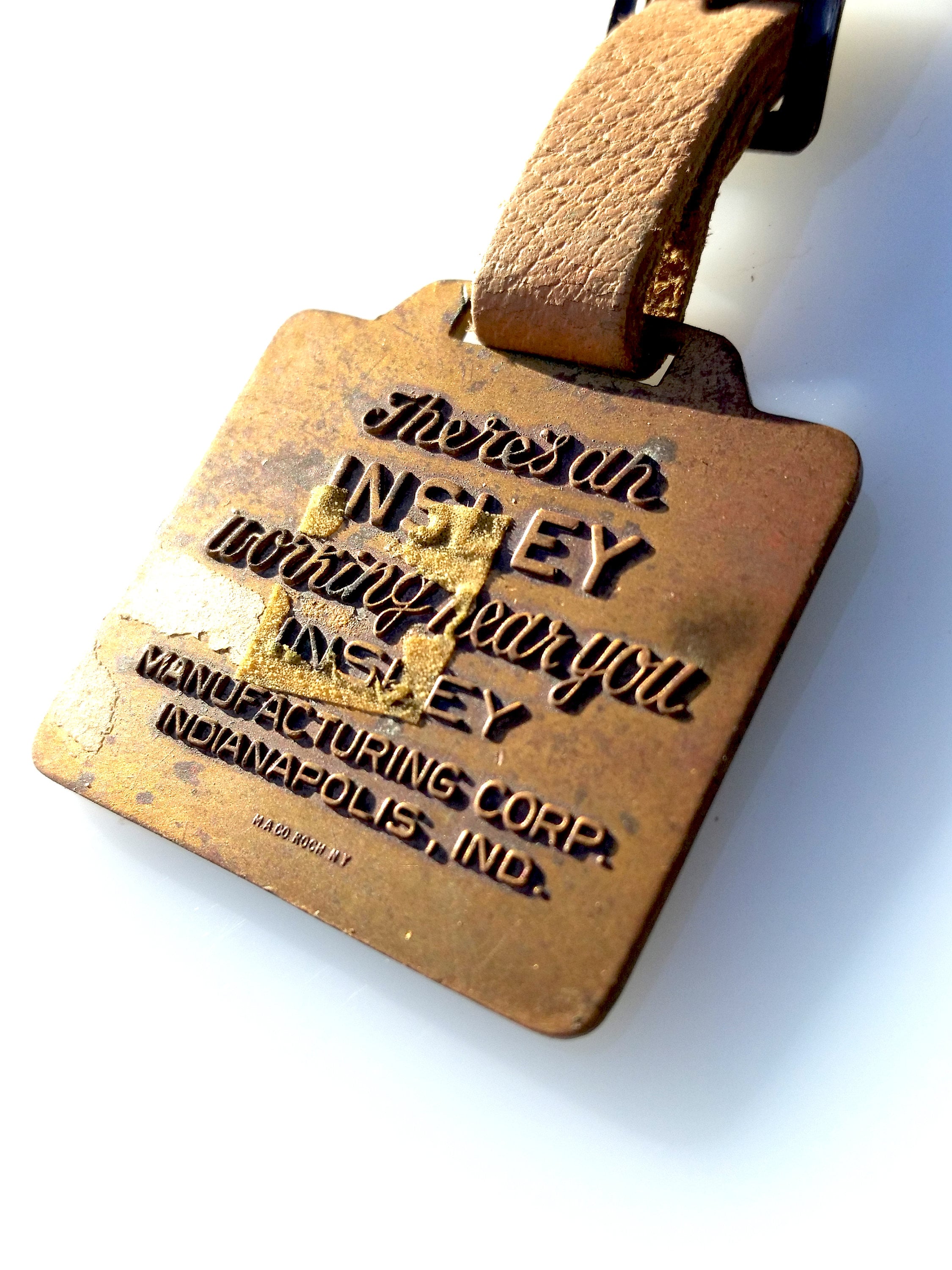 Insley Manufacturing Corp Advertisement Watch Fob Indianapolis Indiana ...