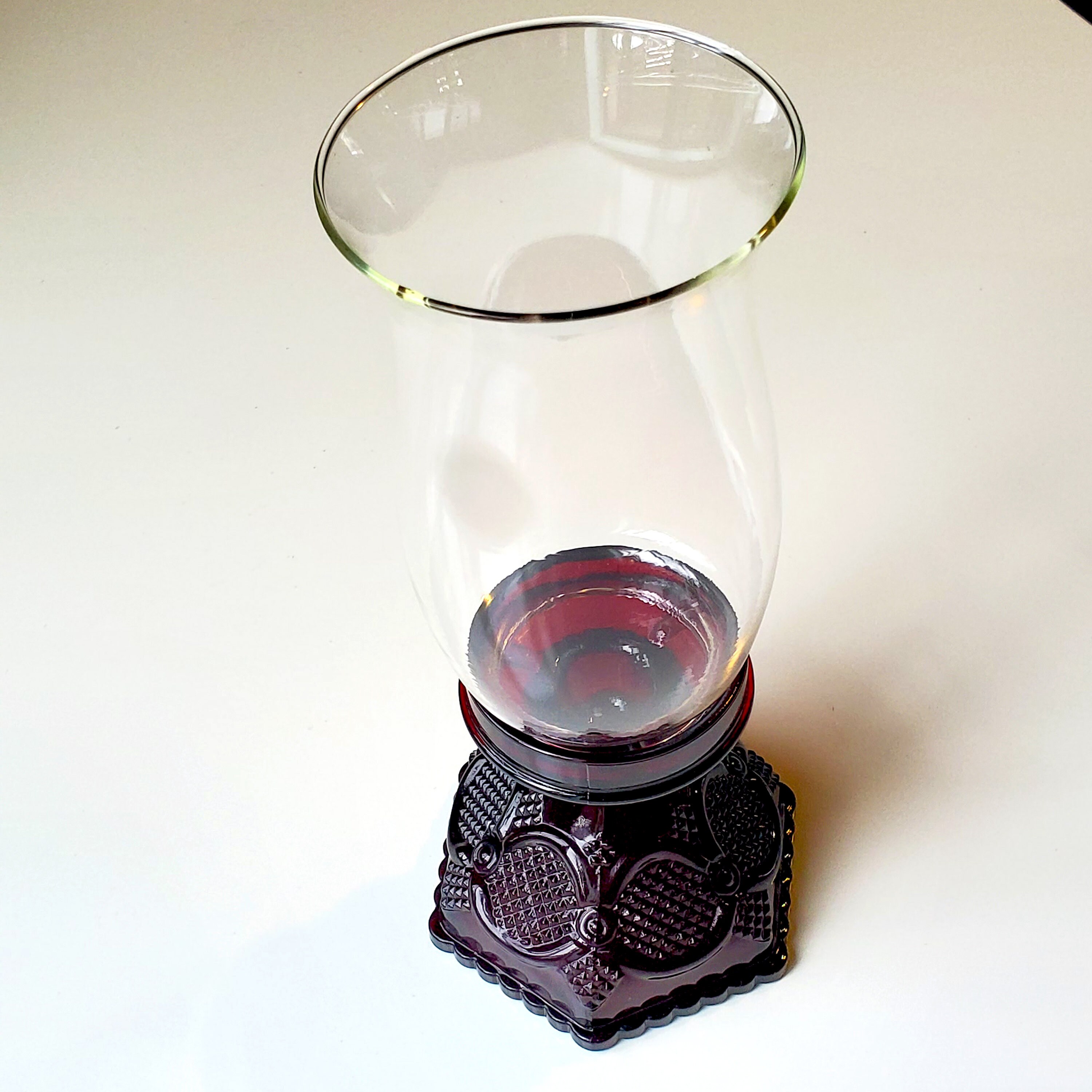 Avon 1876 Cape Cod Ruby Red Hurricane Candle Lamp - Etsy