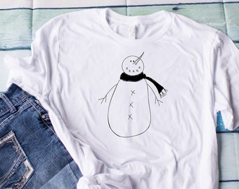 Snowman t shirt | Etsy