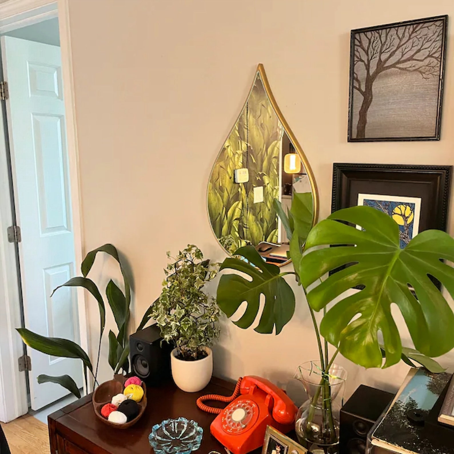 Wooden Raindrop Wall Mirror/wooden Wall Mirror/modern Wall Mirror ...