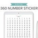 360 Colored Number Stickers for Digital Daily Planner, Digital Bullet ...
