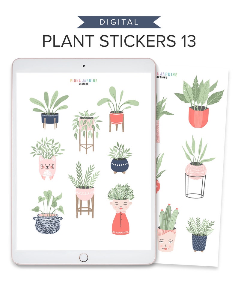 Plant Digital Planner Stickers Plant Pot Decorative Digital | Etsy