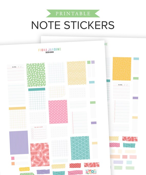 Notebook Printable Planner Stickers Paper & Washi Tape | Etsy