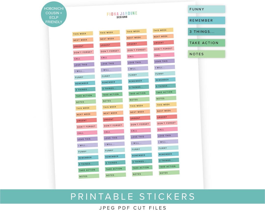 Printable Daily Planner Reminder Stickers, Routine & Daily Task ...