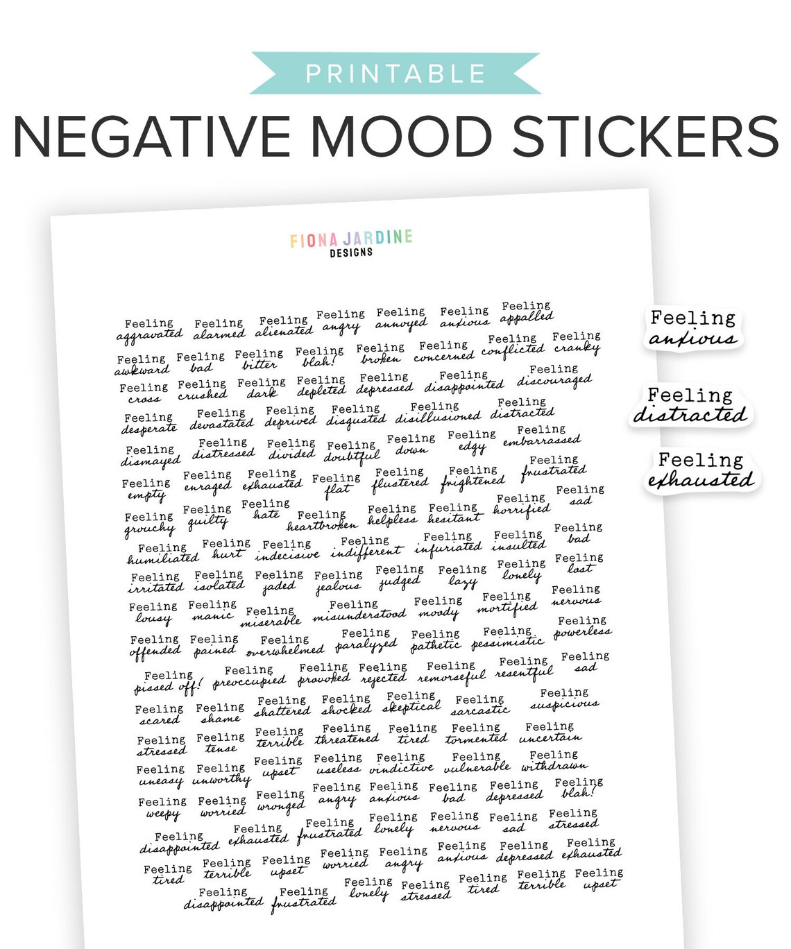 Mood Tracker Printable Planner Stickers Bad Day Printable - Etsy