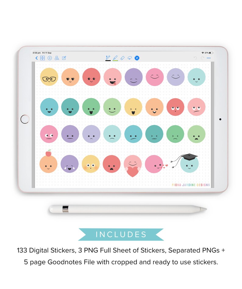 Digital Emoji Stickers for Daily Planner Layouts Decorative - Etsy