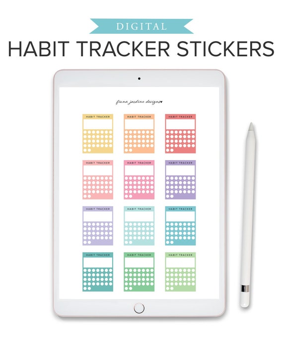 Habit Tracker Stickers for Planners and Journals Digital Download ...