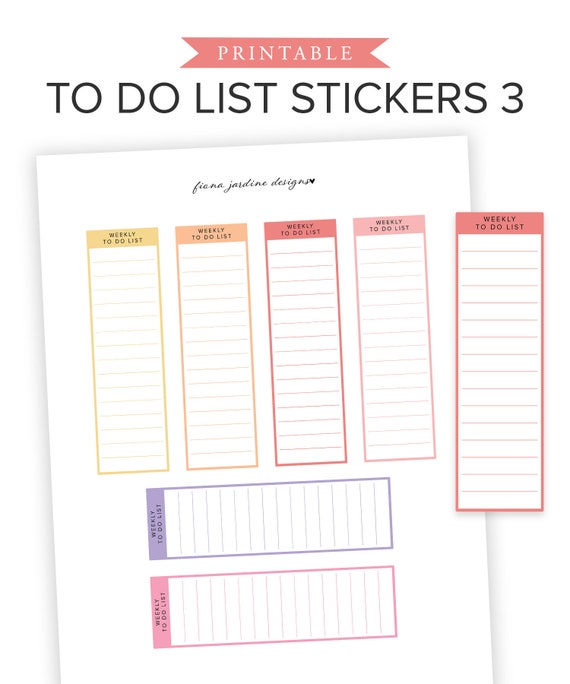 Large Flag Stickers for Daily Planner To Do List Work & Home Printable ...