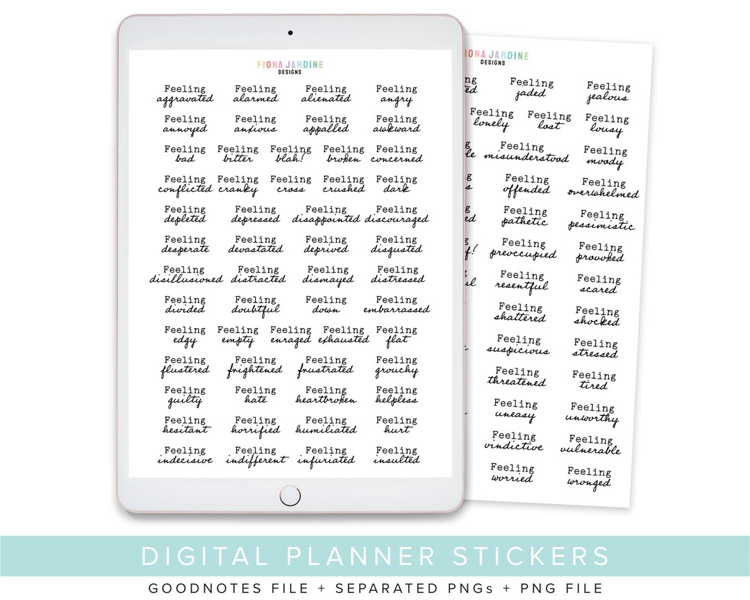 Negative Mood Tracker Digital Planner Stickers,goodnotes Planner ...