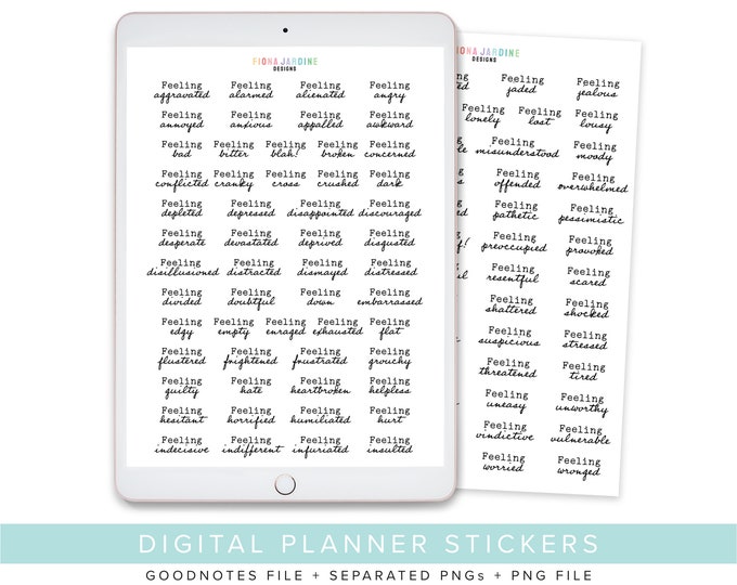 Negative Mood Tracker Digital Planner Stickers,goodnotes Planner ...