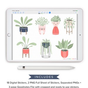 Plant Digital Planner Stickers Plant Pot Decorative Digital | Etsy