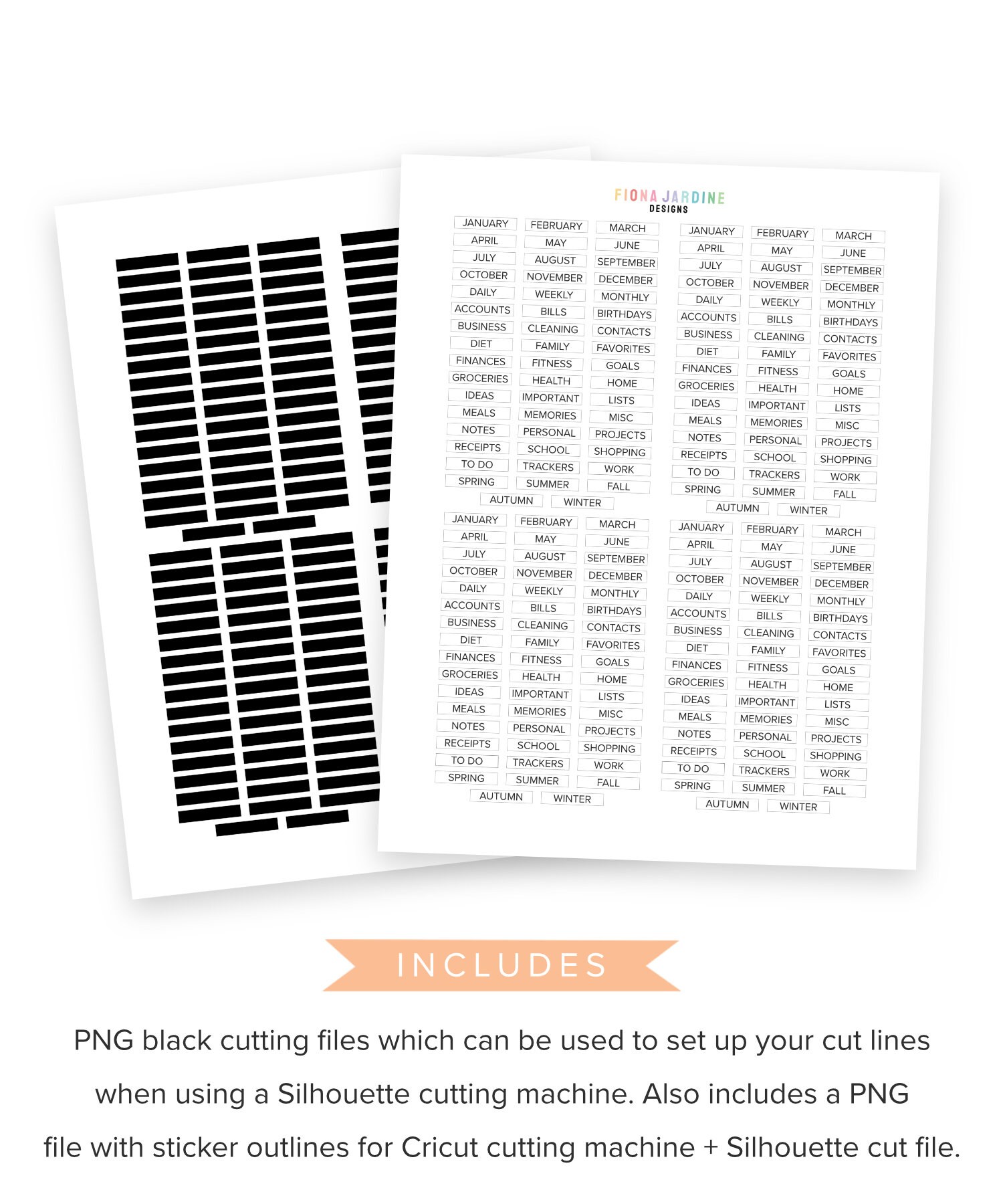 Small Printable Word Stickers for Organizing Planner Sections - Etsy