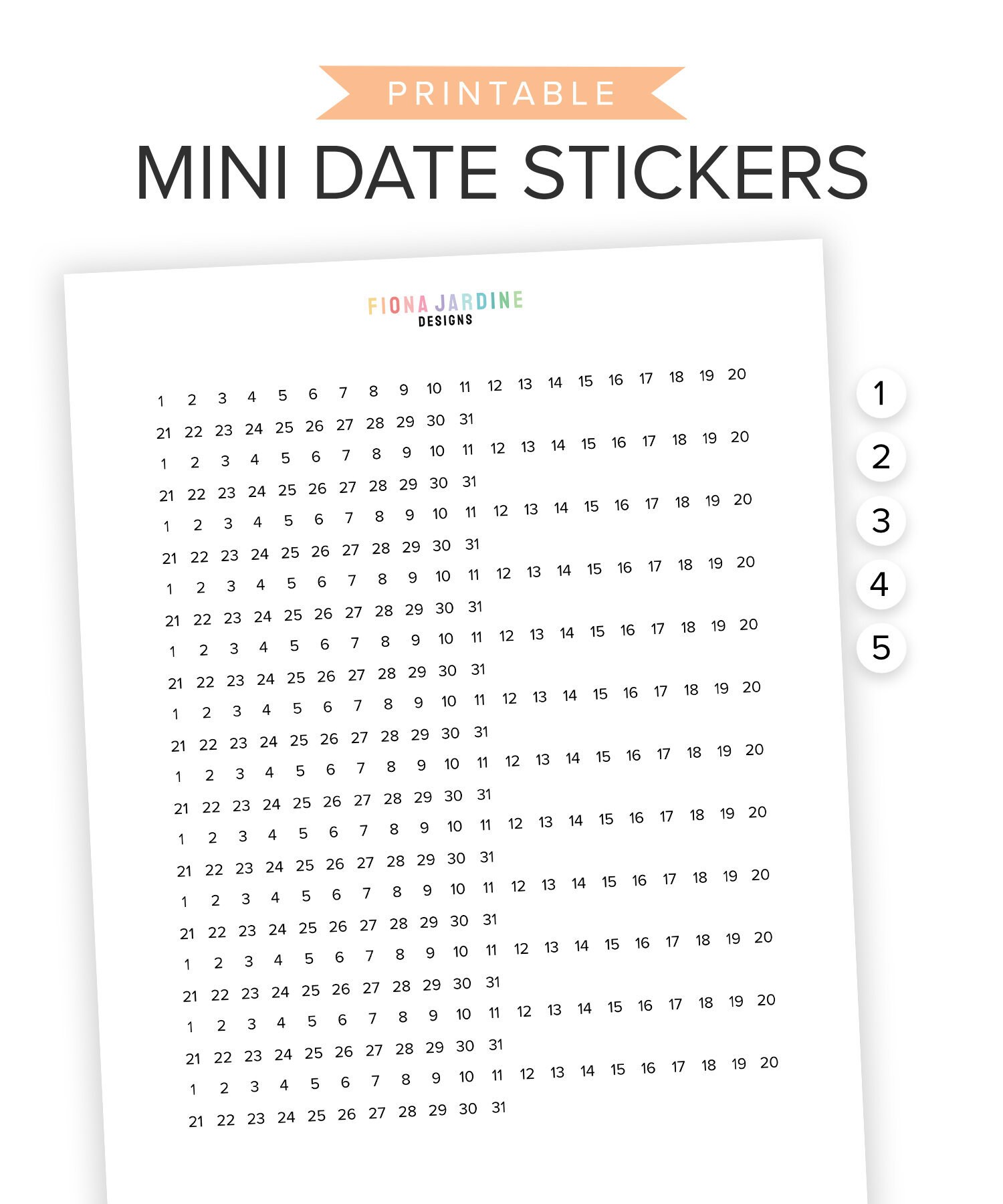 Materials Labels, Stickers & Tags Mini Number stickers Date Stickers ...