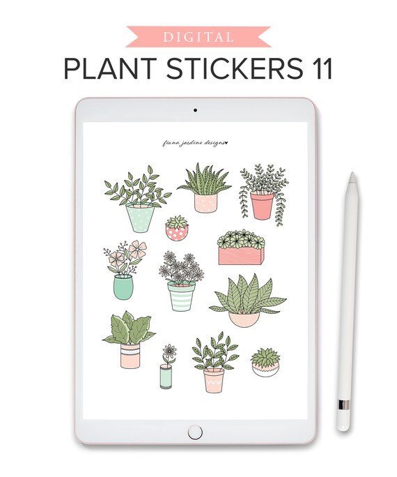 Goodnotes stickers Spring House Plants Cute Digital Planner Stickers ...