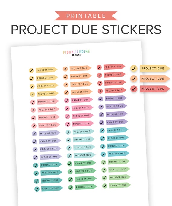 Printable Study Stickers Project Printable Planner Stickers | Etsy