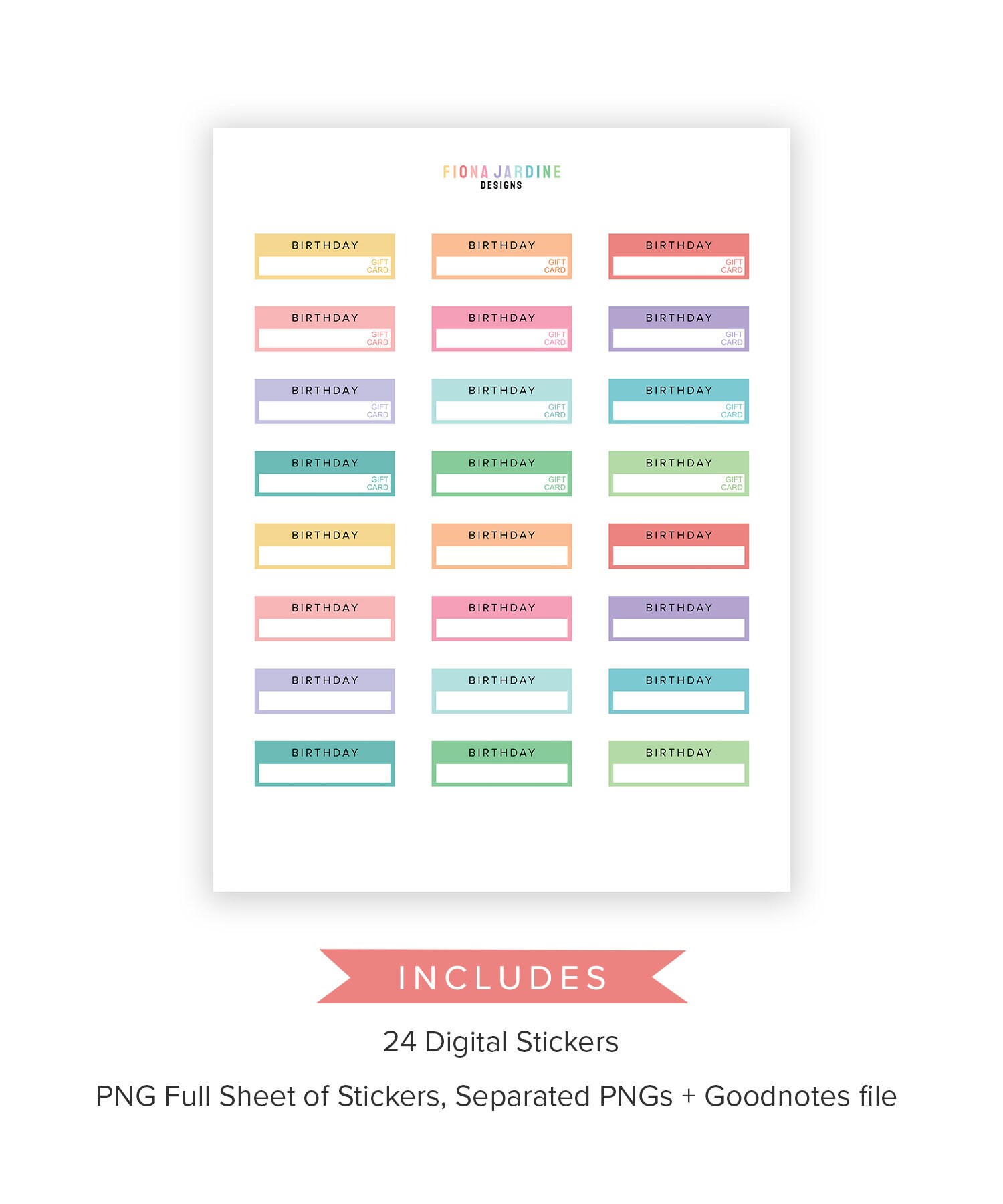 Birthday Gift & Card Reminder Digital Planner Stickers - Etsy
