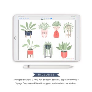 Plant Digital Planner Stickers, Plant Pot Decorative Digital Bullet ...