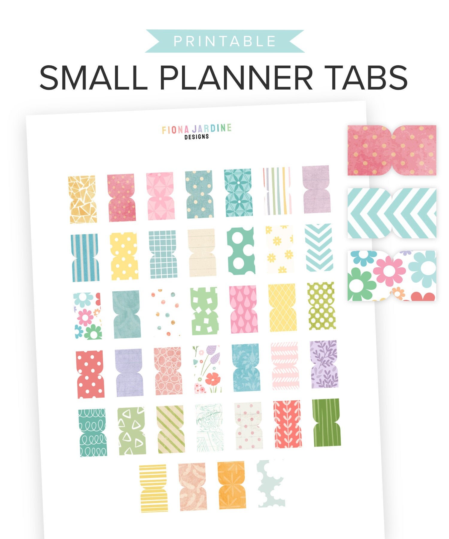 Patterned Printable Index Tabs for Organizing Planner DIY | Etsy