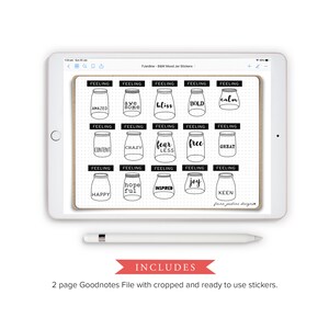 Digital Mood Tracker Stickers for Goodnotes Planner, Emotion Wellbeing ...