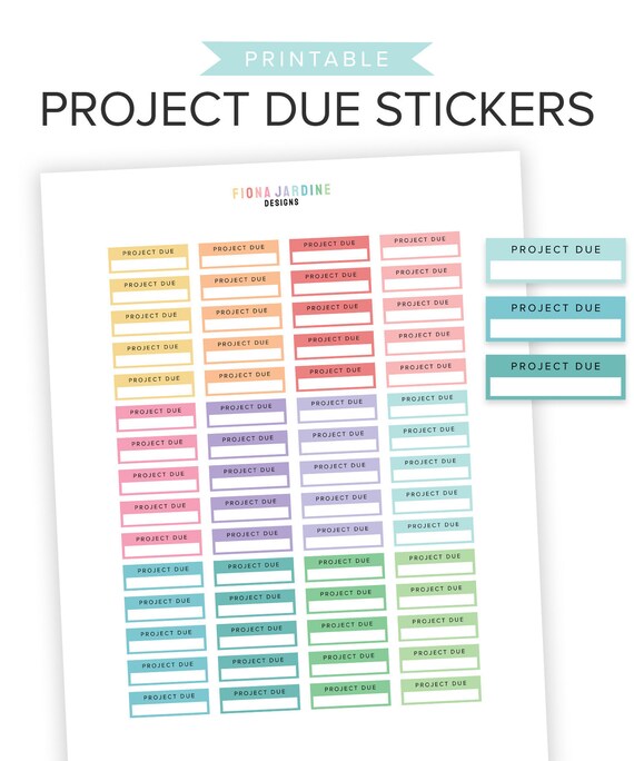 Printable Study Stickers Project Printable Planner Stickers | Etsy