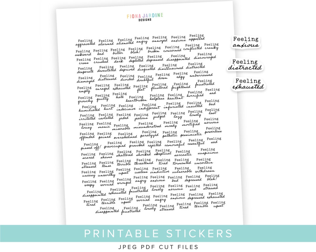 Mood Tracker Printable Planner Stickers, Bad Day Printable Bullet Style ...