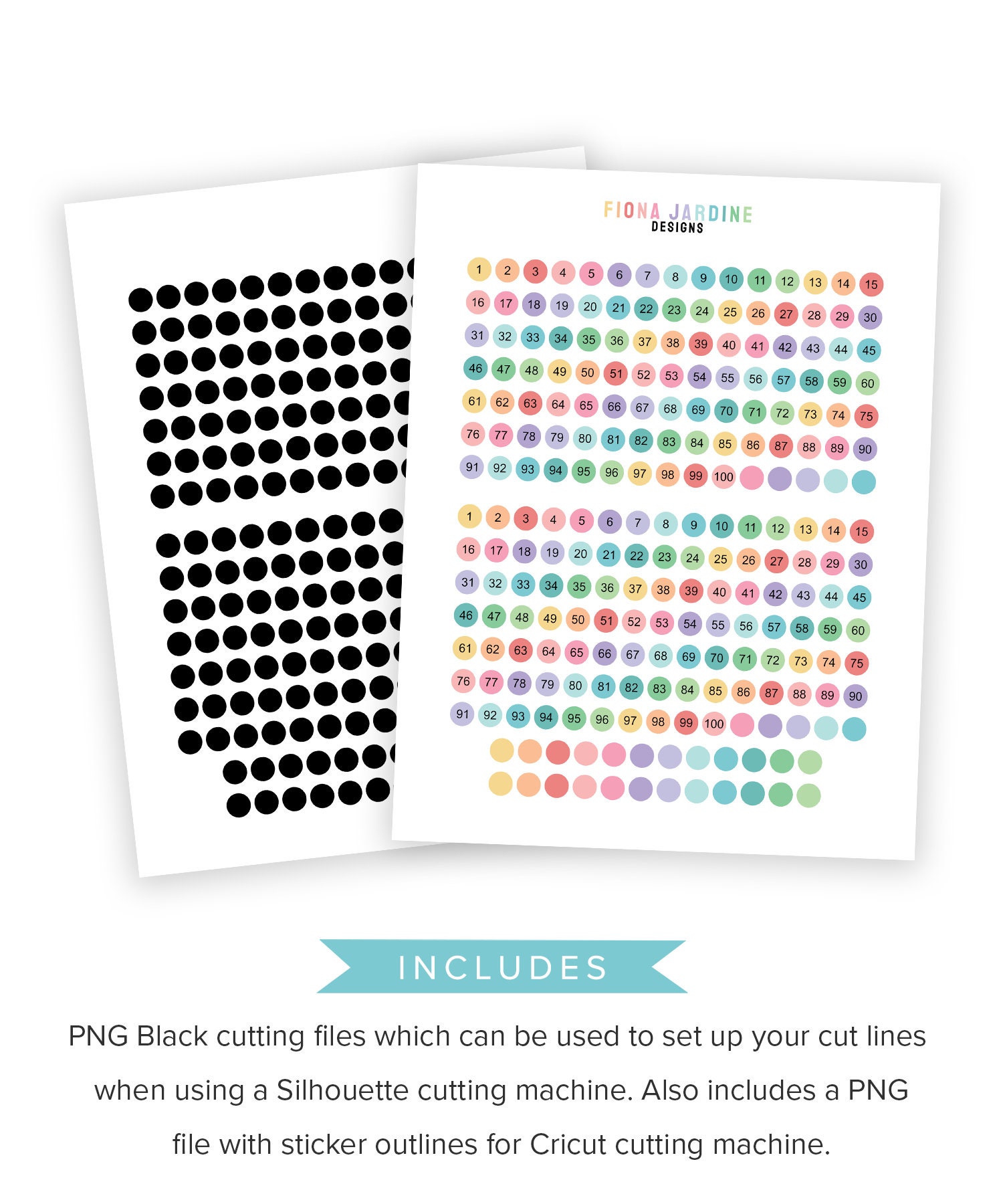 1-100 Number Printable Planner Stickers Number Stickers for - Etsy