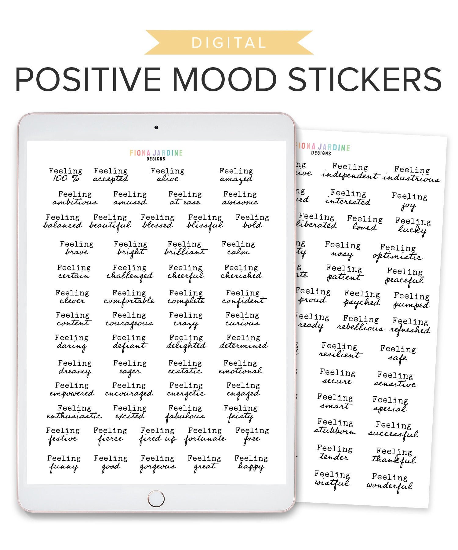 Positive Mood Tracker Digital Planner Stickers Goodnotes - Etsy