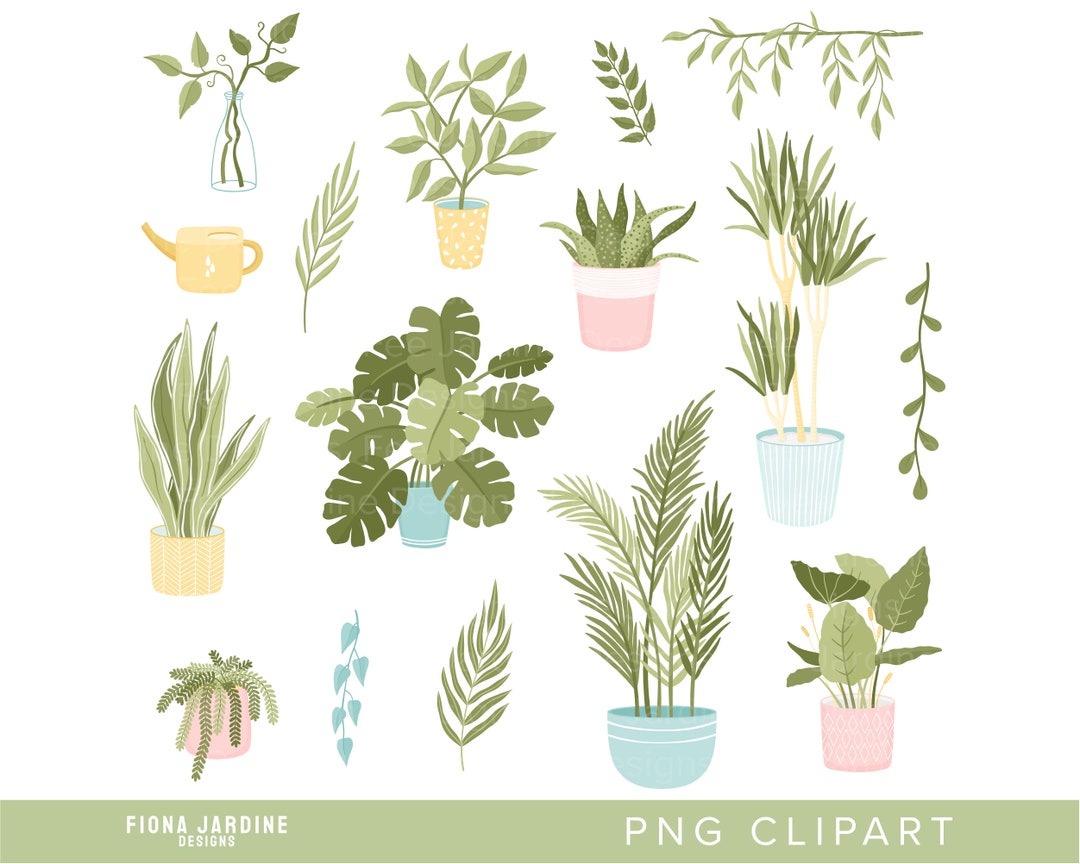 House Plant Clipart for Craft & Scrapbooking, High Quality Indoor Pot ...