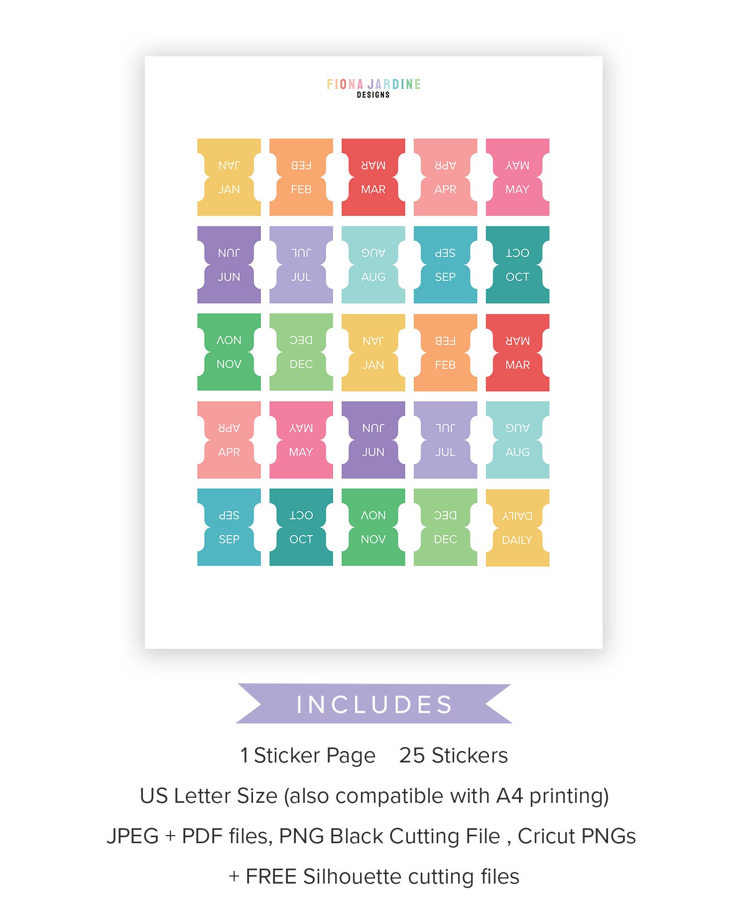 Small Monthly Printable Planner Tabs for Daily Planners - Etsy