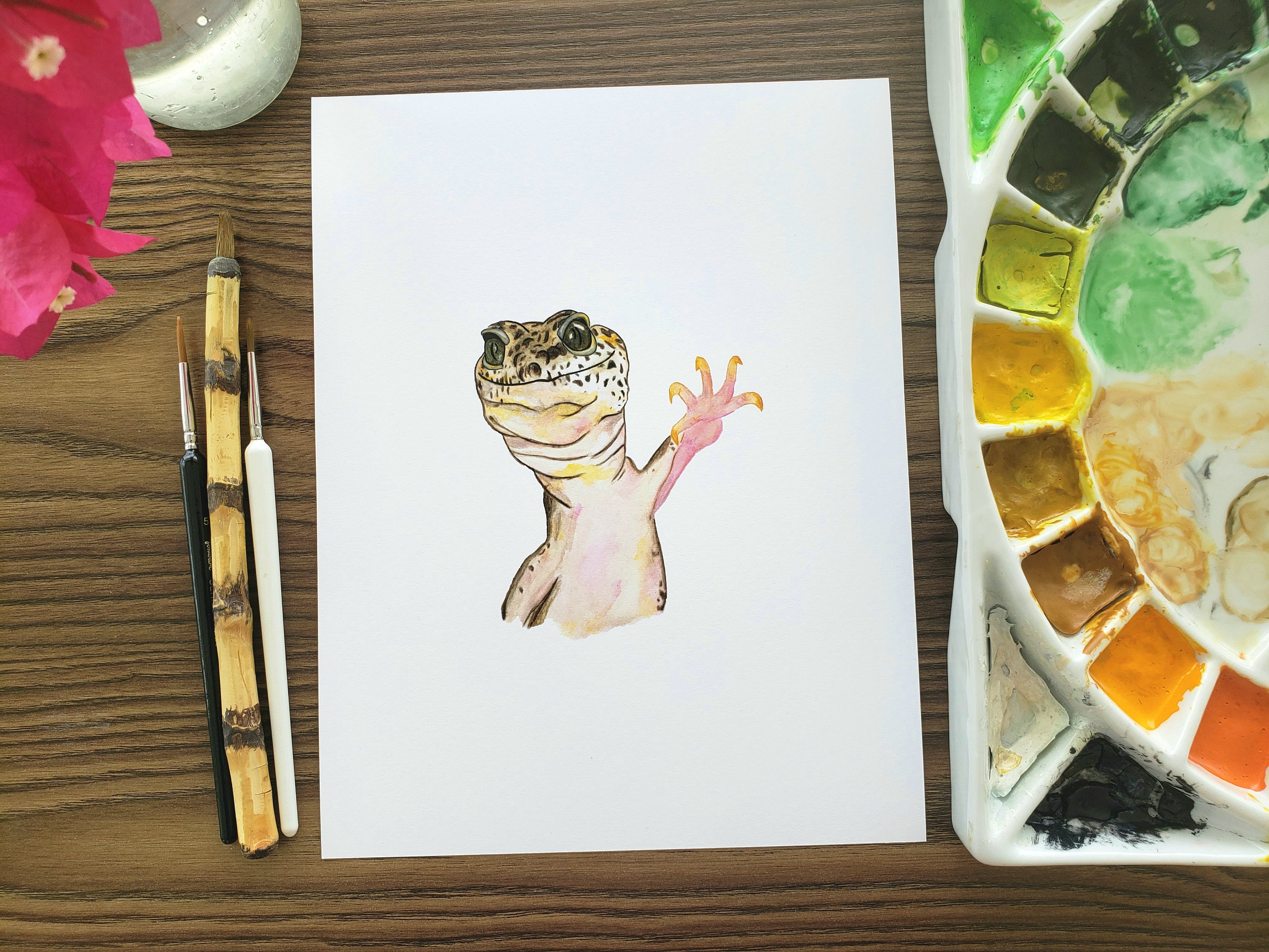 Smiling Gus the Gecko Fine Art Print From My Original - Etsy