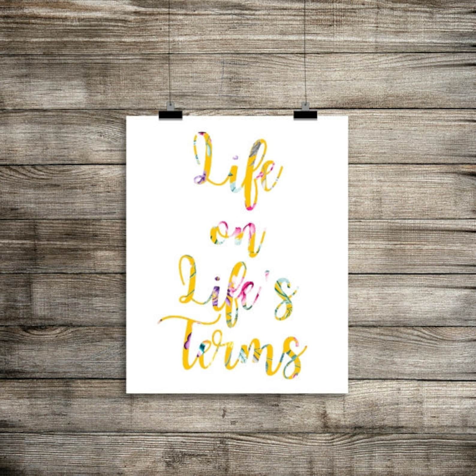 Life on Life's Terms - 8x10 Printable - Digital Download - Digital Art ...
