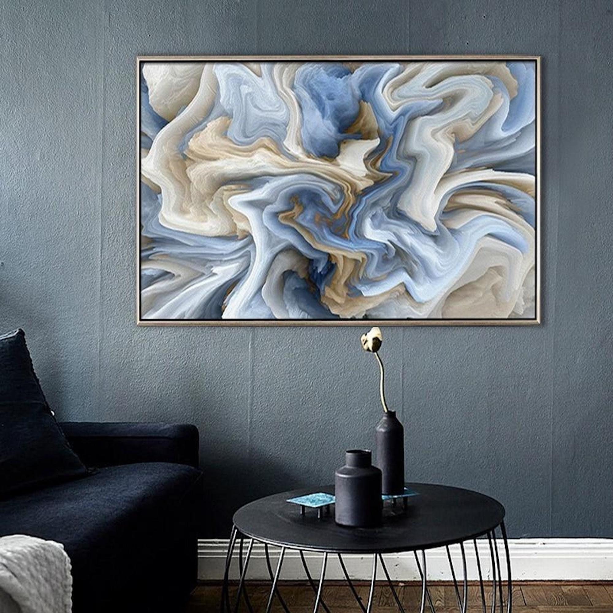 Blue Marble Wall Art Canvas Wall Art Prints Abstract Marble - Etsy