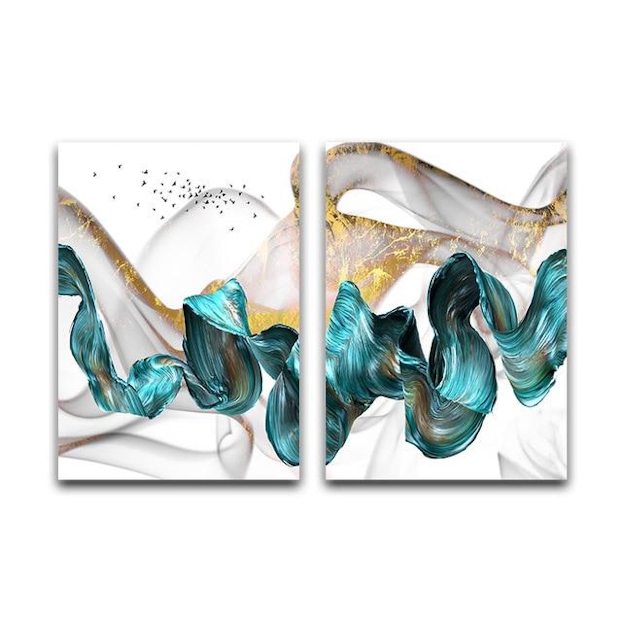 Set of 3 Prints Green Abstract Wall Art Printable Wall Art Contemporary ...