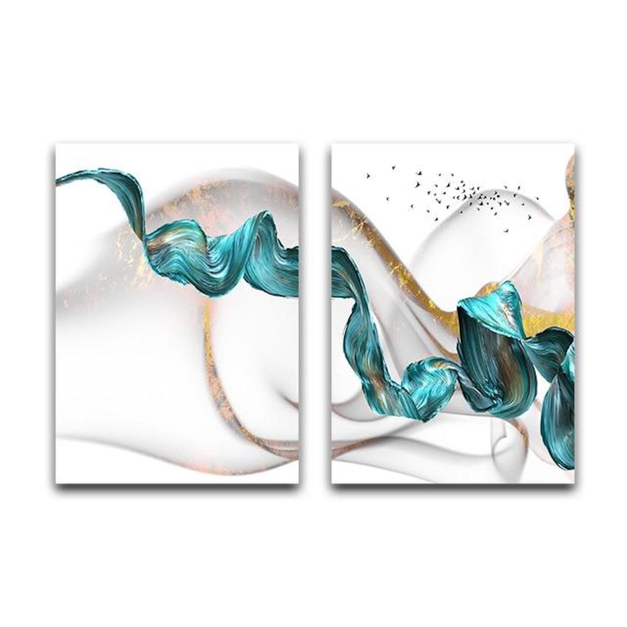 Set of 3 Prints Green Abstract Wall Art Printable Wall Art Contemporary ...