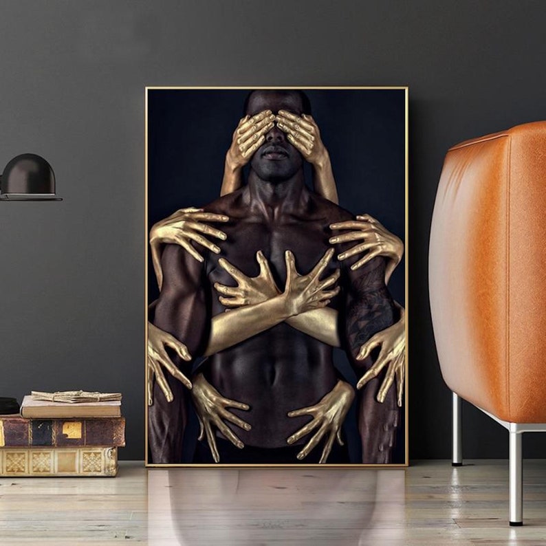 Above Bed Art Male Nude Art Print Black Man Art Black Man Poster