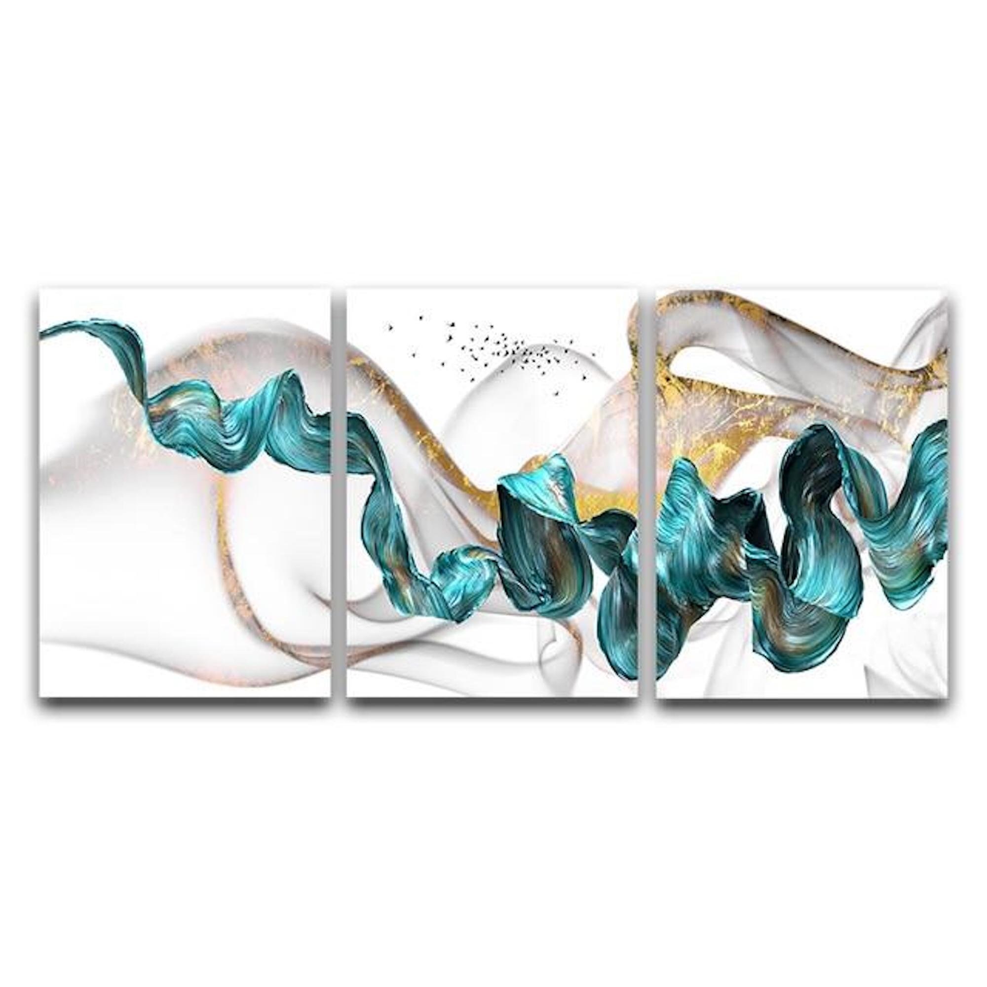 Set of 3 Prints Green Abstract Wall Art Printable Wall Art Contemporary ...