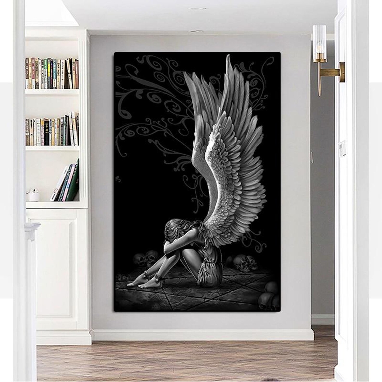 Angels and Demons Canvas Printable Wall Art No Frame Gray - Etsy