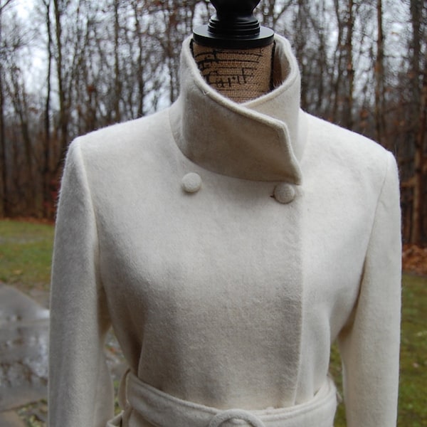Shop White Wool Coat - Etsy