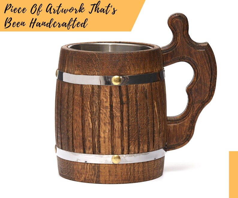 Premium Handmade Wooden Beer Stein Oak Wood Pint Beer | Etsy