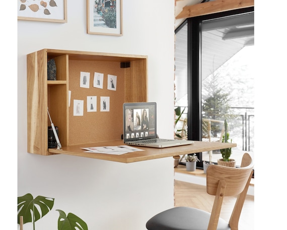 Fold Out Desk Home Office Workspace Floating Wall Desk - Etsy UK