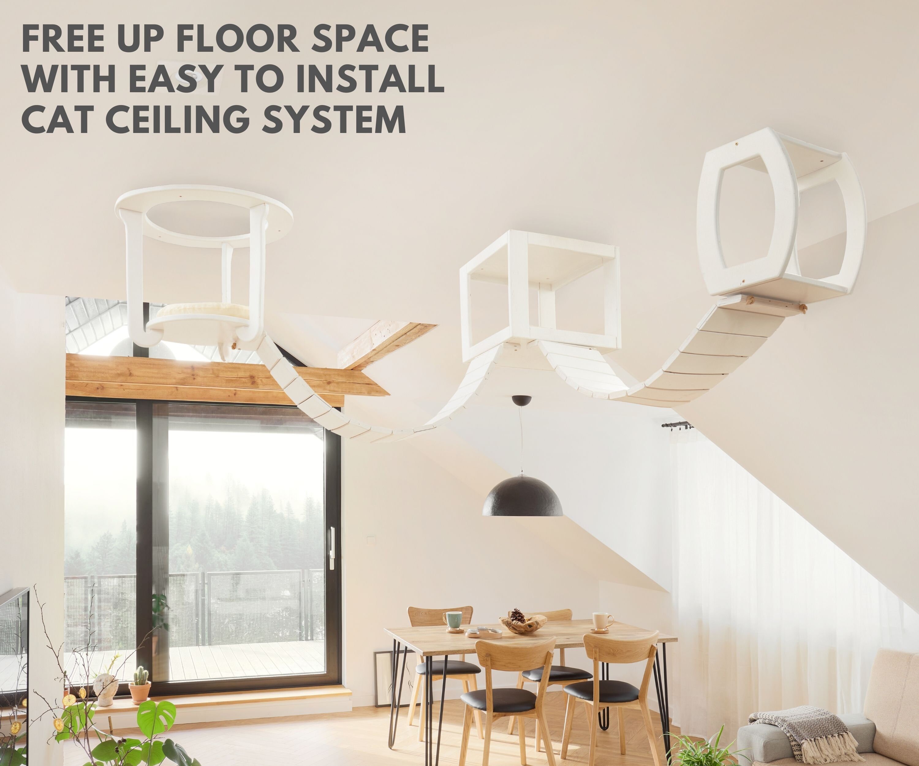 Universal Wood Ceiling Cat Furniture With Connector Cat Tower - Etsy UK