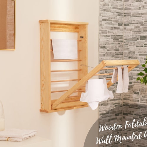 Medium Wall Mounted Drying Rack - Etsy