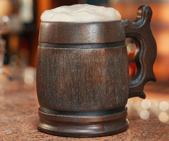 Premium Handmade Wooden Beer Stein Oak Wood Pint Wooden Beer - Etsy