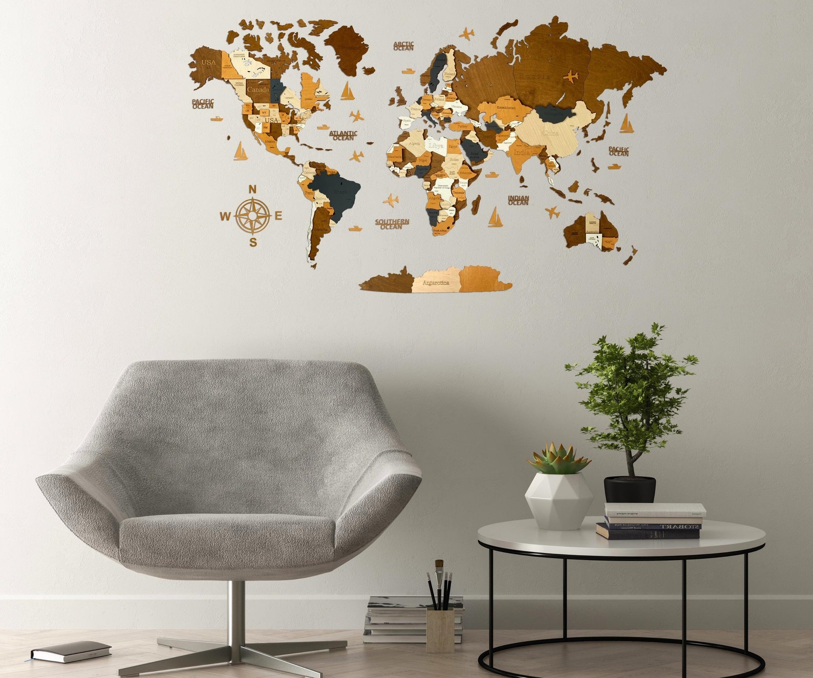 Large Wooden 3D World Travel Map Family Gift Anniversary - Etsy UK