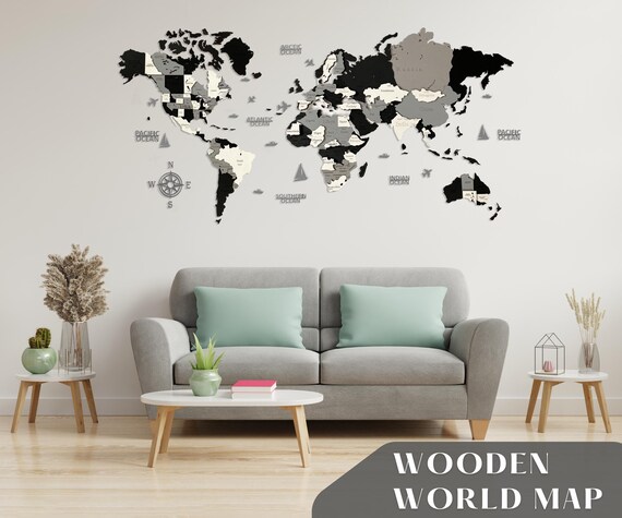 Large Wooden 3D World Travel Map Family Gift Anniversary | Etsy UK